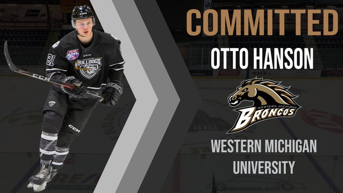 OTTO HANSON COMMITS TO WESTERN MICHIGAN UNIVERSITY | Alberta Junior ...