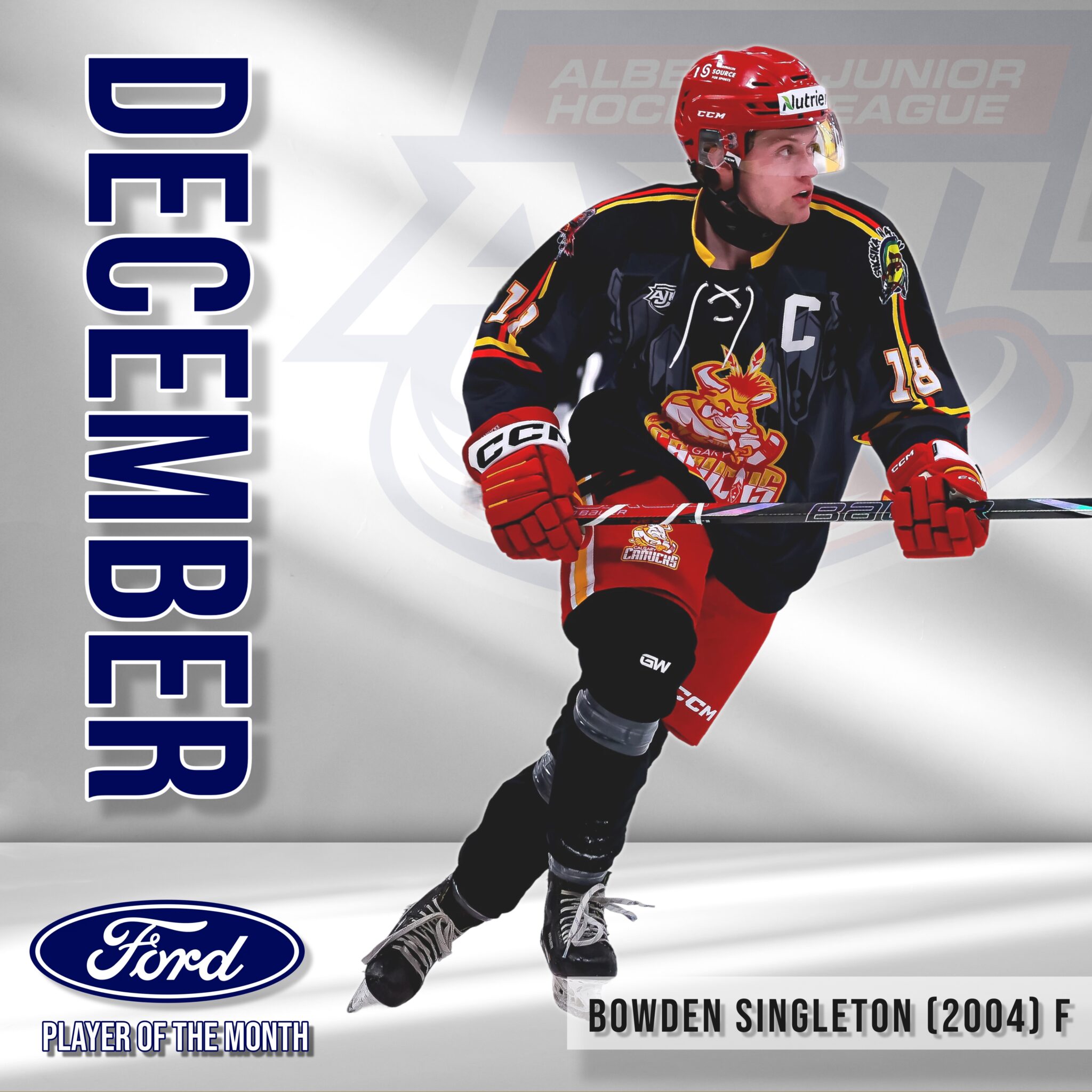 CANUCKS CAPTAIN BOWDEN SINGLETON NAMED ALBERTA FORD DEALERS AJHL PLAYER ...